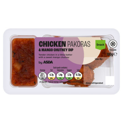 ASDA Chicken Pakoras & Mango Chutney Dip 100g - ASDA Groceries