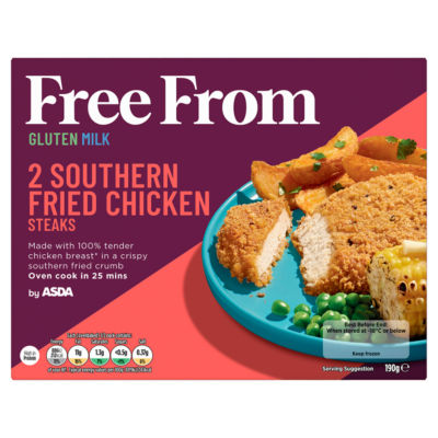 Free From by Asda Free From by 2 Southern Fried Chicken Steaks 190g ...