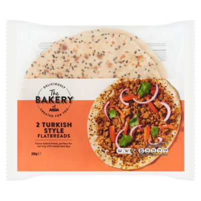 The BAKERY at ASDA The Bakery at 2 Turkish Style Flatbreads 200g - ASDA ...