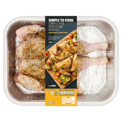 ASDA Simple to Cook Lemon & Herb Spatchcock Chicken 1.1kg - ASDA Groceries