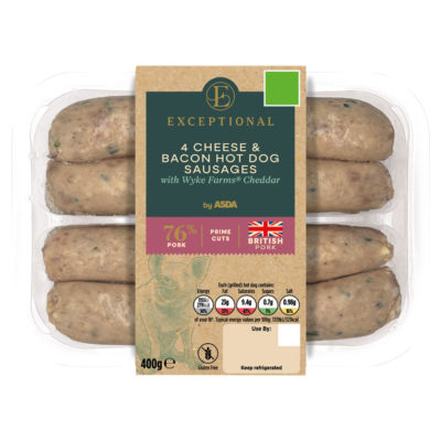 Exceptional by ASDA Exceptional by ASDA 4 Cheese & Bacon Hot Dog ...