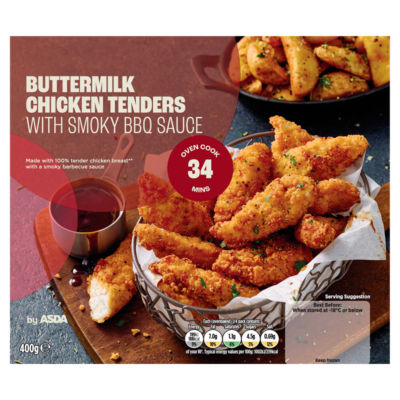 ASDA Buttermilk Chicken Tenders with Smoky BBQ Sauce 400g - ASDA Groceries