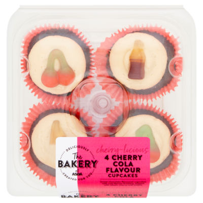 The BAKERY at ASDA The Bakery at ASDA 4 Cherry Cola Flavour Cupcakes ...