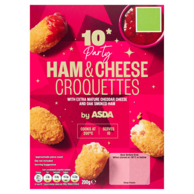 ASDA 10 Party Ham & Cheese Croquettes 200g - ASDA Groceries