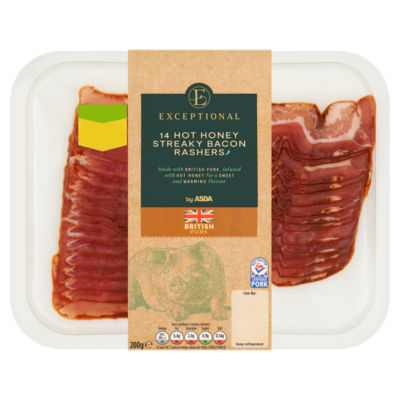 ASDA Exceptional by Hot Honey Streaky Bacon Rashers 200g - ASDA Groceries