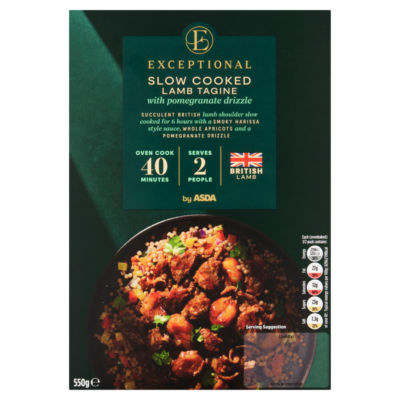 ASDA Exceptional by Slow Cooked Lamb Tagine with Pomegranate Drizzle ...