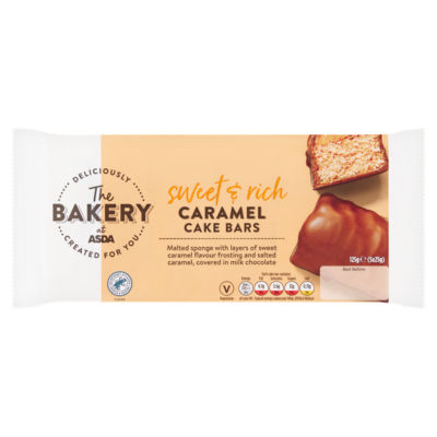 The BAKERY at ASDA The Bakery at Caramel Cake Bars 5 x 25g (125g ...