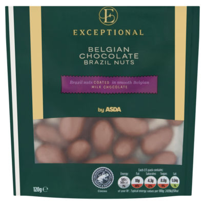 Exceptional by ASDA Exceptional by Belgian Chocolate Brazil Nuts 120g ...
