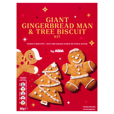ASDA Giant Gingerbread Man & Tree Biscuit Kit 365g - ASDA Groceries