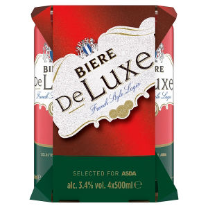 ASDA Bière De Luxe French Style Lager 4 x 500ml - ASDA Groceries