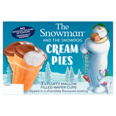 The Snowman and The Snowdog 3 Fluffy Mallow Filled Wafer Cups Cream ...