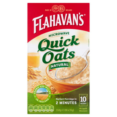Flahavan's Microwave Quick Oats Natural 10 x 35g (350g) - ASDA Groceries