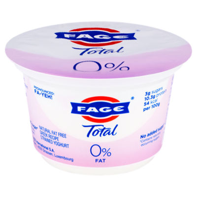Fage Total 0% Fat Natural Fat Free Greek Recipe Strained Yoghurt 150g ...