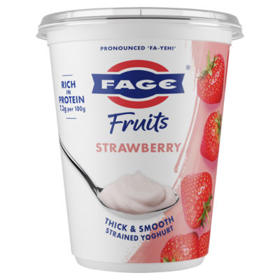 Fage Fruits Strawberry Thick & Smooth Strained Yoghurt 380g - ASDA ...