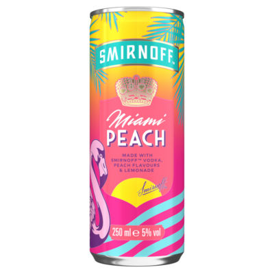 Smirnoff Miami Peach & Lemonade Ready to Drink 5% vol 250ml - ASDA ...
