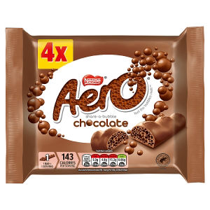 Aero Bubbly Milk Chocolate Bar 4 Pack Multipack 108g - ASDA Groceries