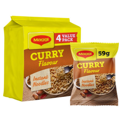 Maggi Maggi 3 Minute Curry Flavour Noodles Multipack 4x59g (295g ...