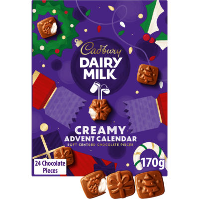 Cadbury Dairy Milk Chocolate Creamy Christmas Advent Calendar 170g ...