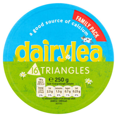 Dairylea Cheese Spread Triangles 16 pack Multipack 250 g - ASDA Groceries