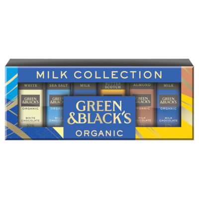 Green & Black's Organic Milk Miniature Chocolate Bar Collection 180g ...