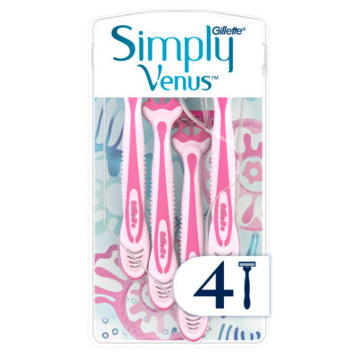 Venus Gillette Simply 3 Razors x4 - ASDA Groceries