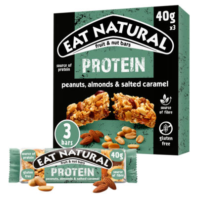 Eat Natural Protein Peanuts, Almonds & Salted Caramel Fruit & Nut Bars ...