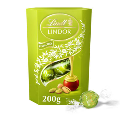 Lindt Lindor Pistachio Milk Chocolate Truffles Box 200g - ASDA Groceries
