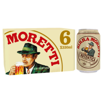 Birra Moretti Premium Lager Beer Can 6x330ml - ASDA Groceries