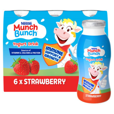 Munch Bunch Strawberry Yogurt Drink 6 x 90g (540g) - ASDA Groceries