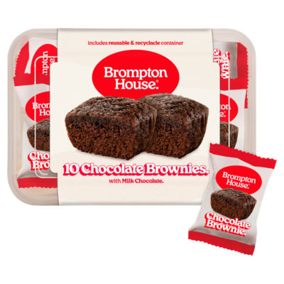 Brompton House Chocolate Brownies with Milk Chocolate 10 x 25g (250g ...