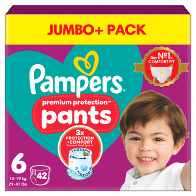 Pampers Premium Protection Nappy Pants Size 6, 42 Nappies, 13kg-19kg ...