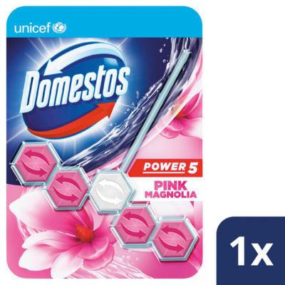 Domestos Power 5 Toilet Rim Block Magnolia 50 g - ASDA Groceries