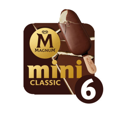 Magnum Mini Classic Ice Cream Sticks 6 x 55ml - ASDA Groceries