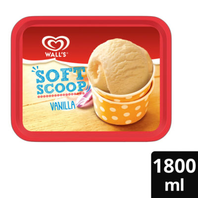 Wall's Soft Scoop Vanilla Ice Cream Dessert Tub 1800ml - ASDA Groceries