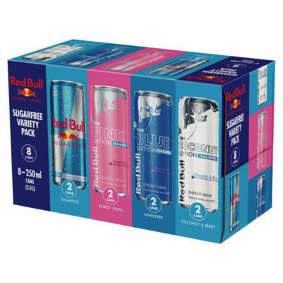 Red Bull Energy Drink Sugar Free Editions Variety Pack 8 x 250ml - ASDA ...