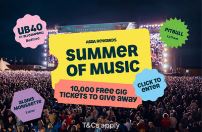 Asda Rewards launches 10000 free concert tickets giveaway for summer