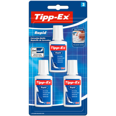 Tipp-Ex Rapid Correction Fluid, Quick-Dry Liquid, Pack of 3 - ASDA ...