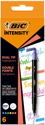 Bic Intensity Dual Tip Highlighters x6 - ASDA Groceries