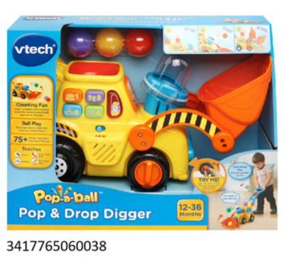 VTech Push Along Plastic Digger Toy - ASDA Groceries