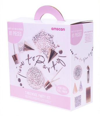 Amscan Rose Gold Tableware Pack - ASDA Groceries