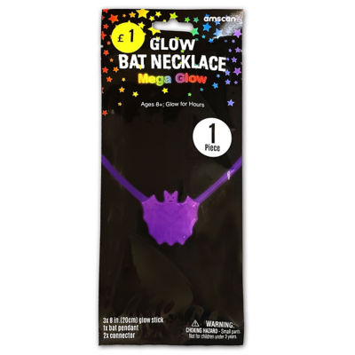 Amscan Purple Bat Glow Necklace - ASDA Groceries