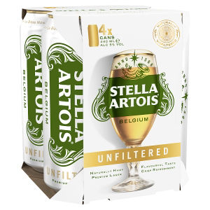 Stella Artois Unfiltered Premium Lager Beer Cans 4x440ml - ASDA Groceries