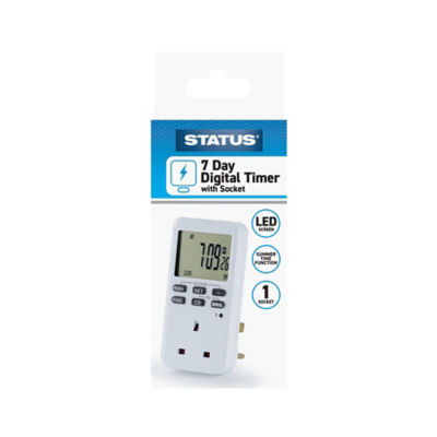 Status 7 Day Digital Timer with Socket - ASDA Groceries