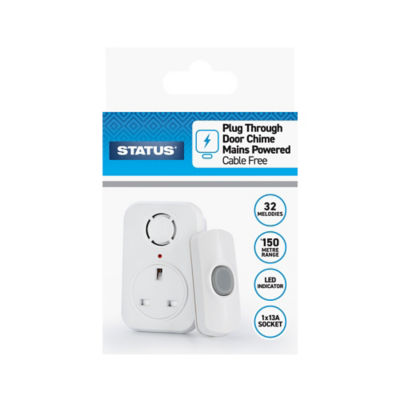Status Cable Free Plug Through Door Chime Mains Powered - ASDA Groceries
