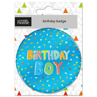 George Home Blue Birthday Boy Badge - ASDA Groceries