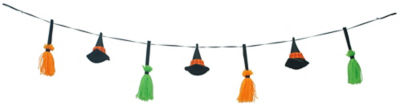 George Home Halloween Orange & Black Witch Hat Garland - ASDA Groceries