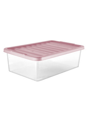 George Home 32L Plastic Underbed Storage Box with Pink Lid - ASDA Groceries