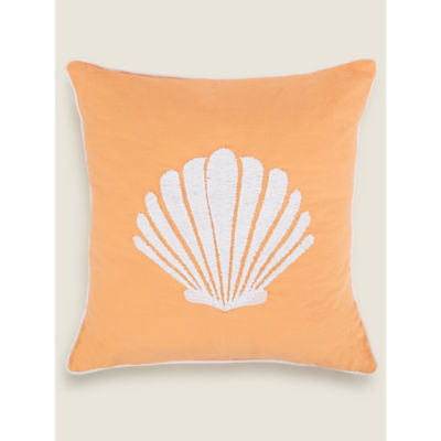 George Home Orange Square Embroidered Shell Cushion - ASDA Groceries