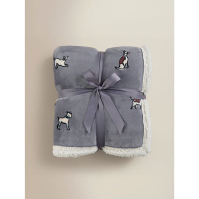 George Home Grey Dog Sherpa Throw - ASDA Groceries