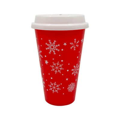 Red Snowflake Reusable Coffee Cups - ASDA Groceries